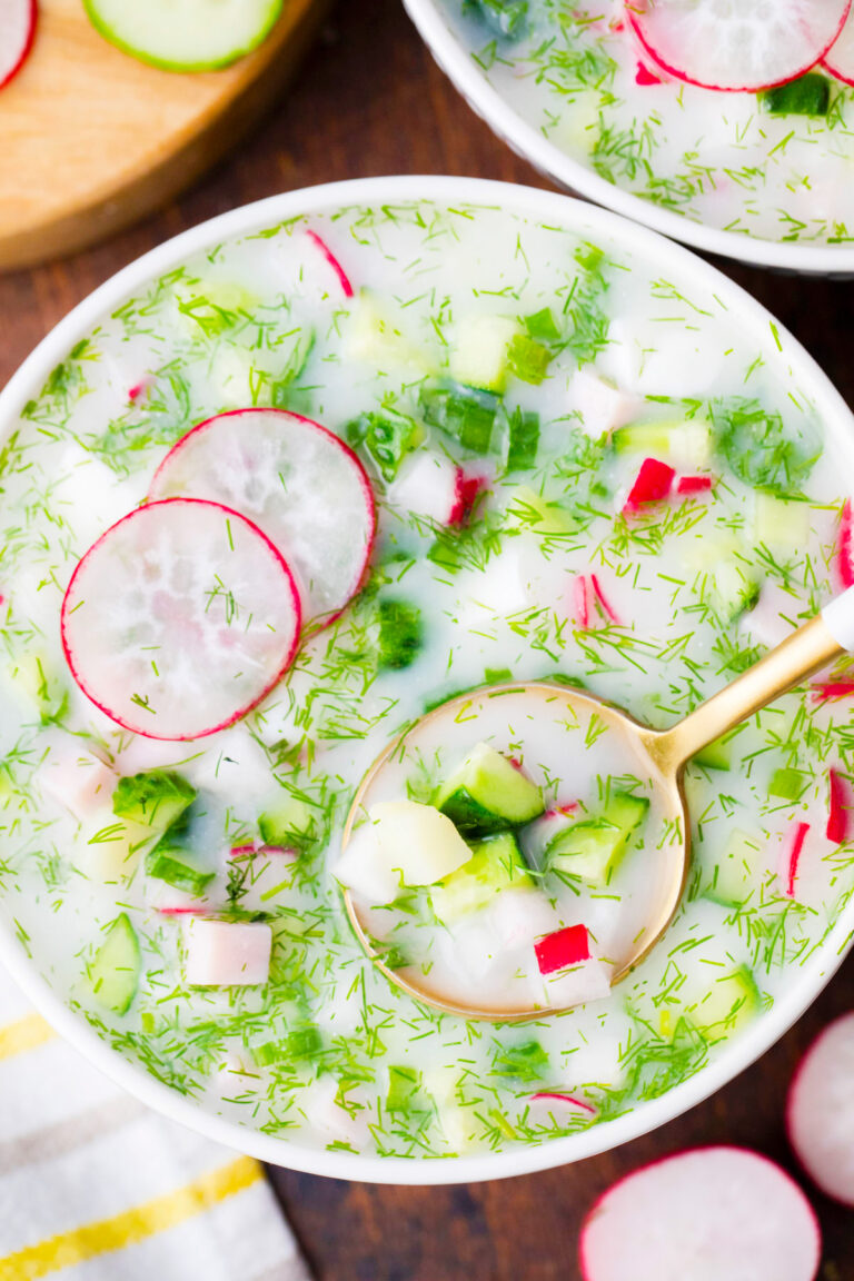 Cold Summer Soup - Russian Okroshka - Sweet and Savory Meals