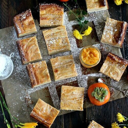 Persimmon Cheesecake Pound Cake Bars - Sweet and Savory Meals