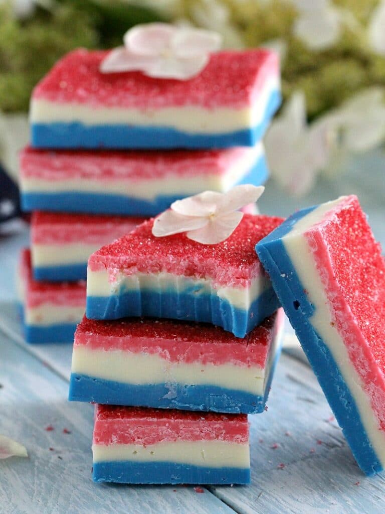 Patriotic Easy Fudge - No Bake - Sweet and Savory Meals
