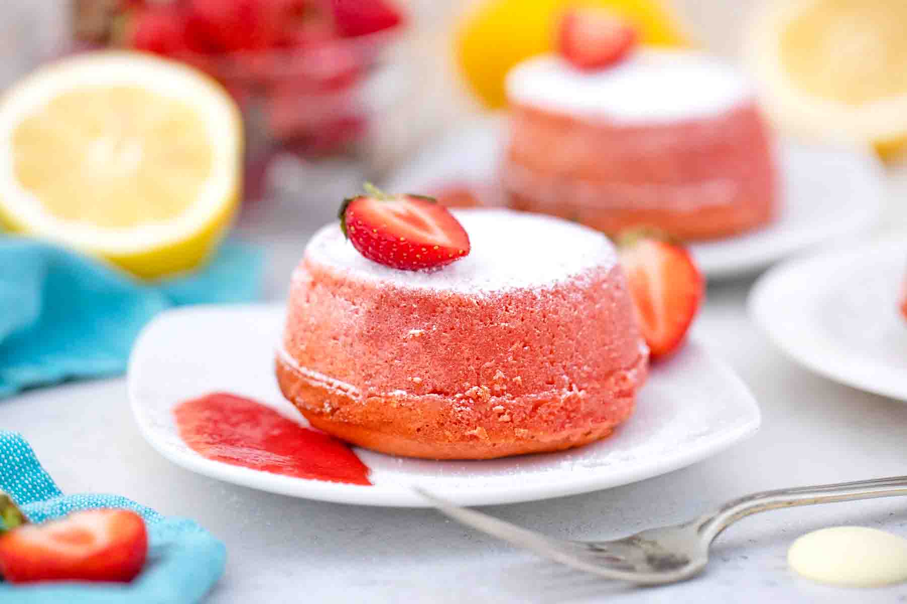 Strawberry Lava Cakes with Strawberry Curd - Sweet and Savory Meals
