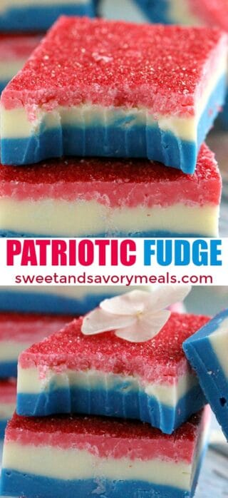 Patriotic Easy Fudge - No Bake [video] - Sweet and Savory Meals