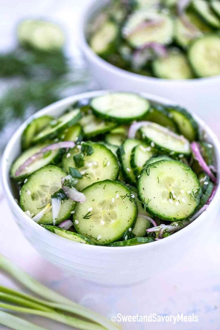 Easy Cucumber Salad Recipe - Sweet and Savory Meals