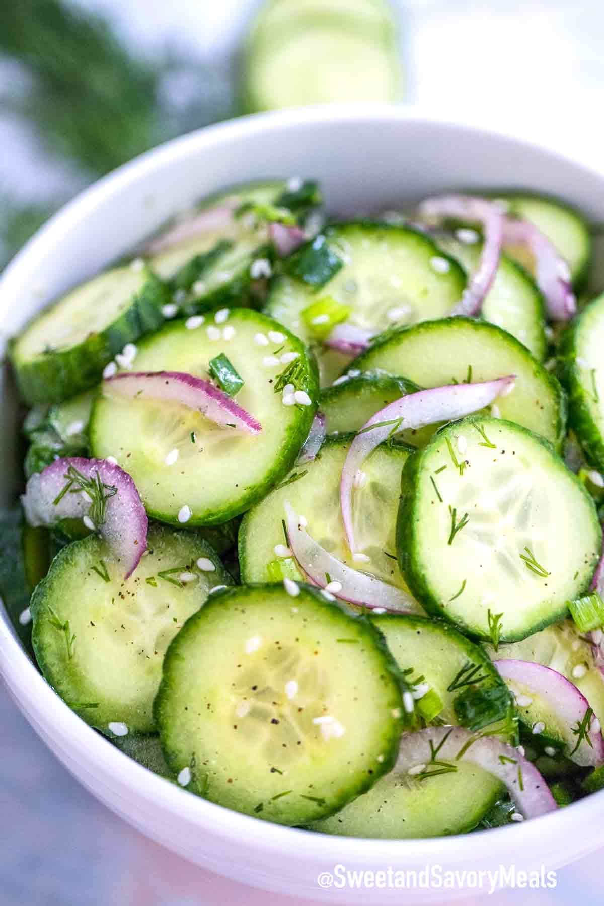 Easy Cucumber Salad Recipe - Sweet and Savory Meals
