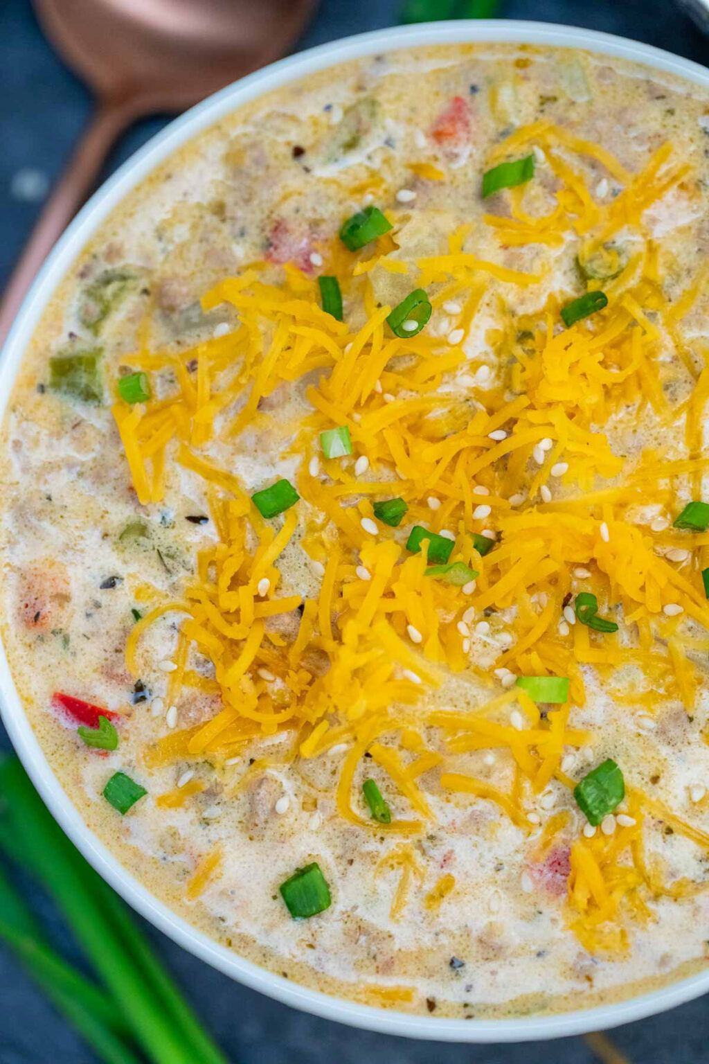 Easy Instant Pot Cheeseburger Soup - S&SM