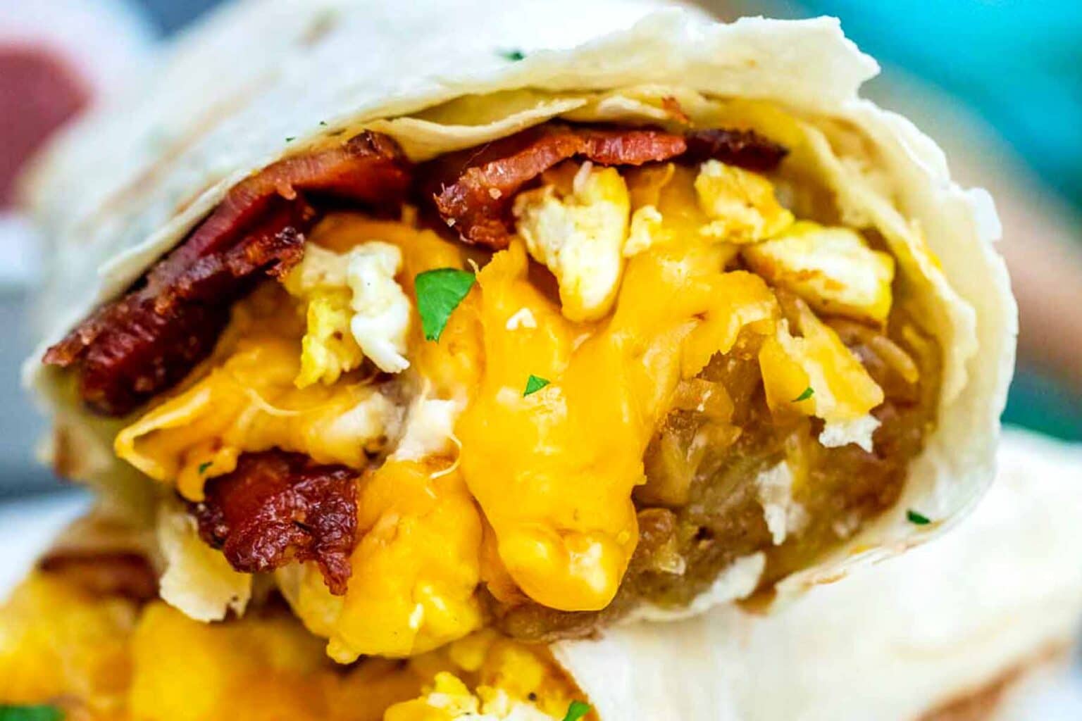 Bacon Egg and Cheese Breakfast Burrito - Sweet and Savory Meals