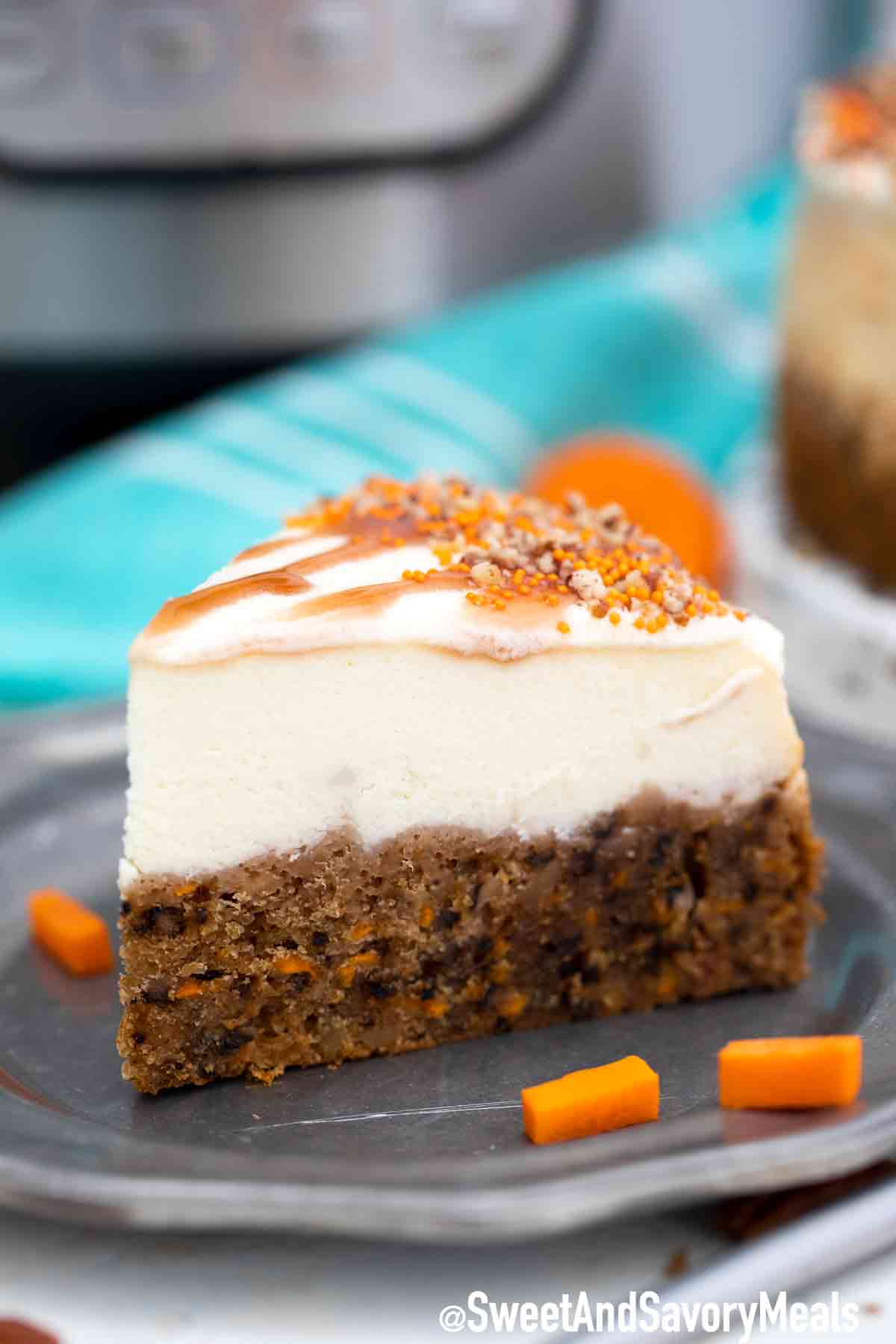 Instant Pot Carrot Cake Cheesecake {Video} - Sweet and Savory Meals