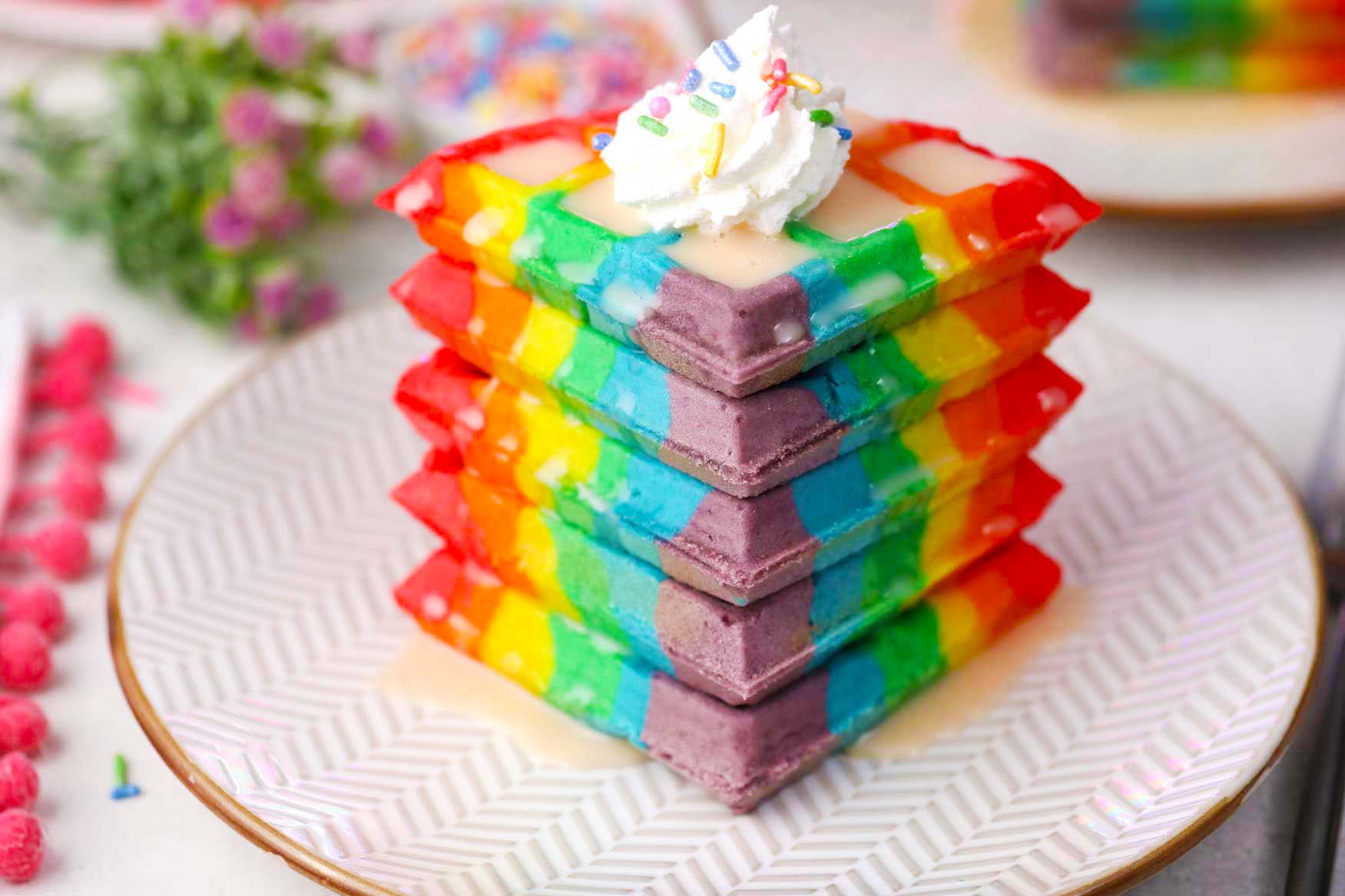 Rainbow Waffles Recipe - Sweet and Savory Meals