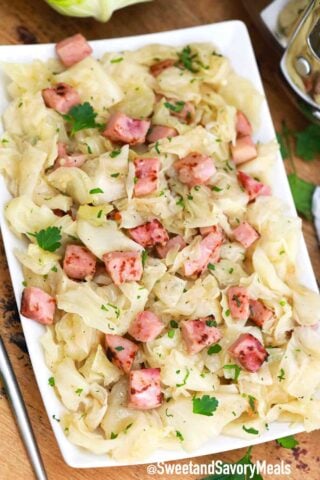 Slow Cooker Cabbage and Ham - Sweet and Savory Meals