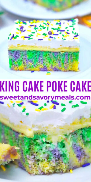 King Cake Poke Cake Recipe [Video] - Sweet and Savory Meals