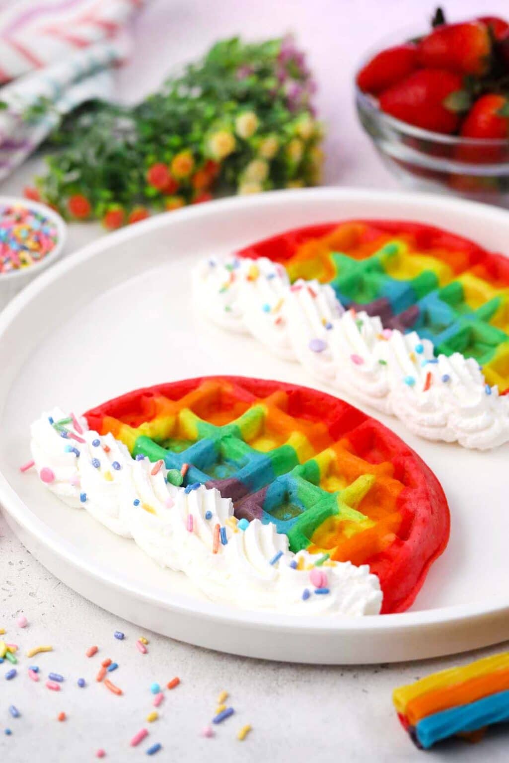 Rainbow Waffles Recipe - Sweet and Savory Meals