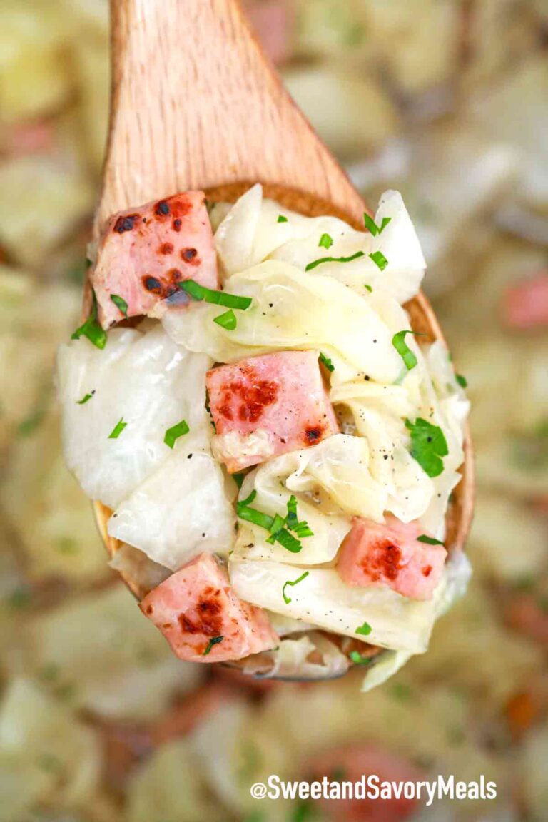 Slow Cooker Cabbage and Ham - Sweet and Savory Meals