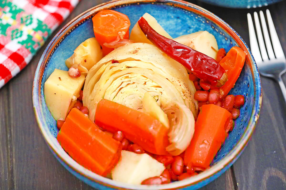 Vegetarian Cabbage Pot Roast - Sweet and Savory Meals