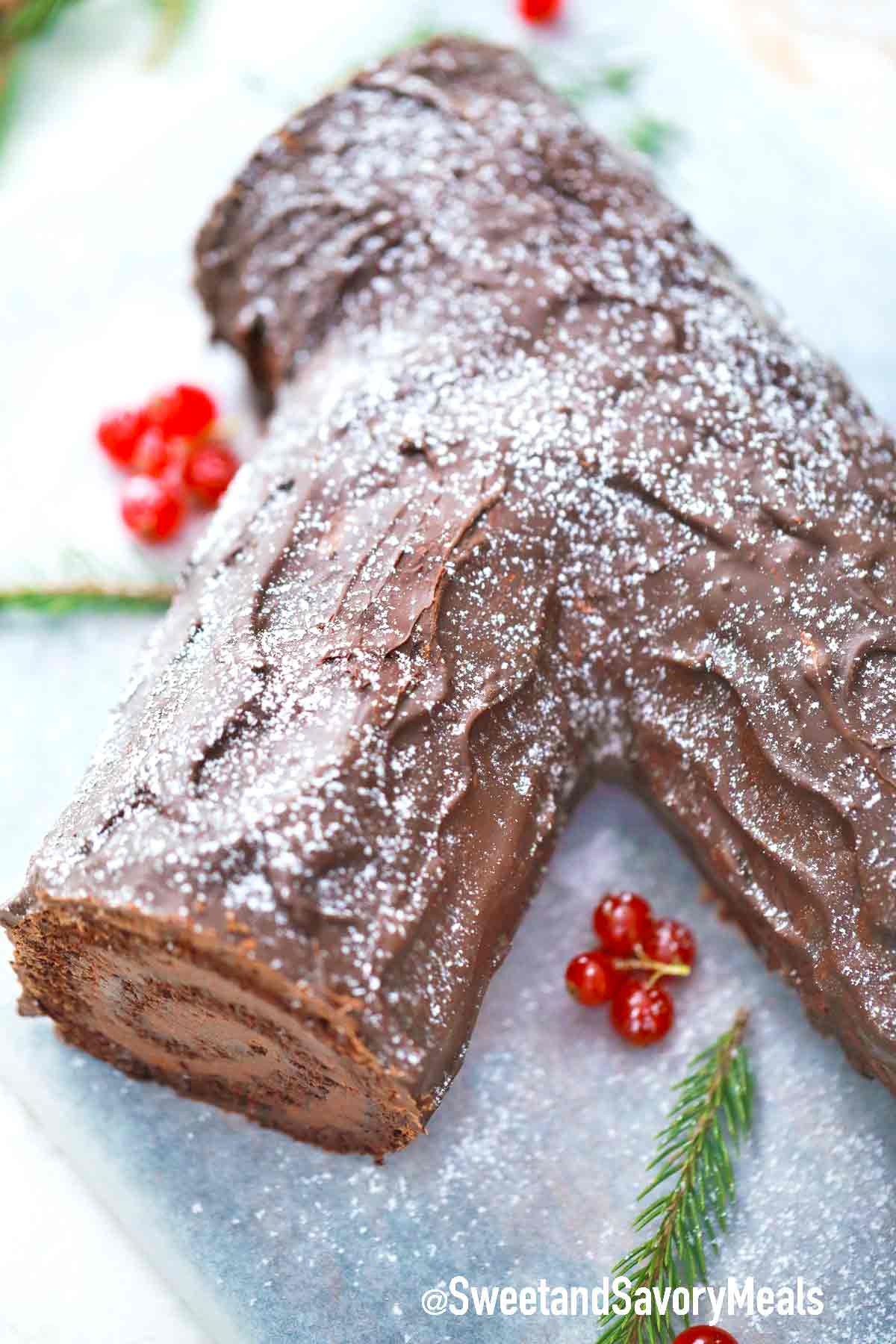 Yule Log Cake Recipe - Sweet and Savory Meals