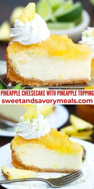 Pineapple Cheesecake with Pineapple Topping - Sweet and Savory Meals