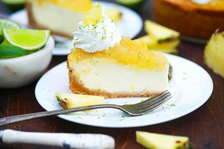 Pineapple Cheesecake with Pineapple Topping - Sweet and Savory Meals