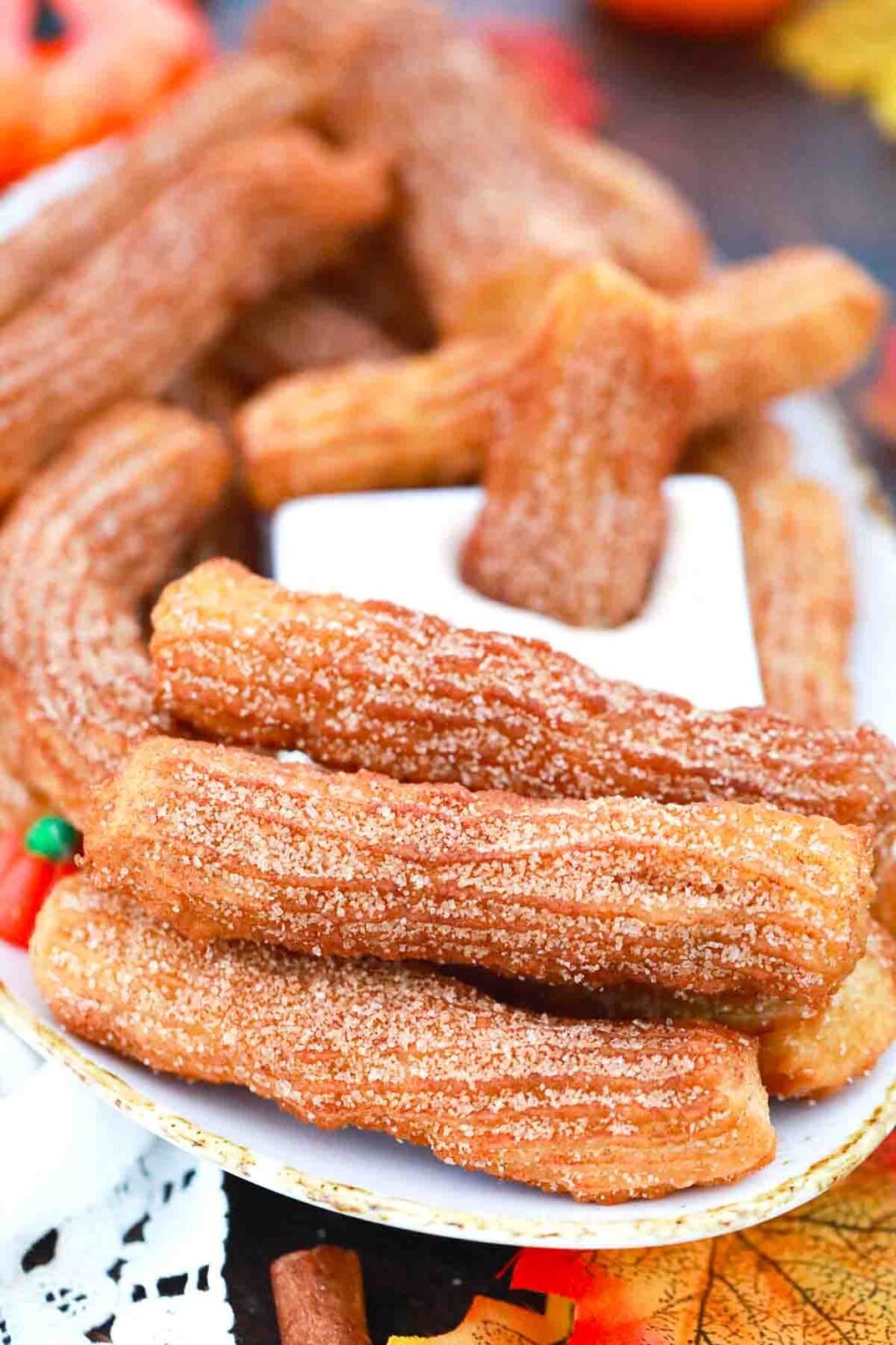 Pumpkin Churros with Maple Cream Cheese Sauce [Video] - Sweet and ...