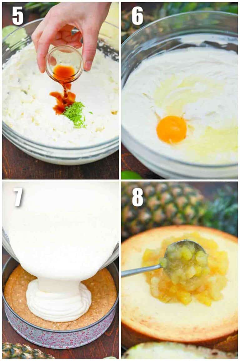 Pineapple Cheesecake with Pineapple Topping - Sweet and Savory Meals
