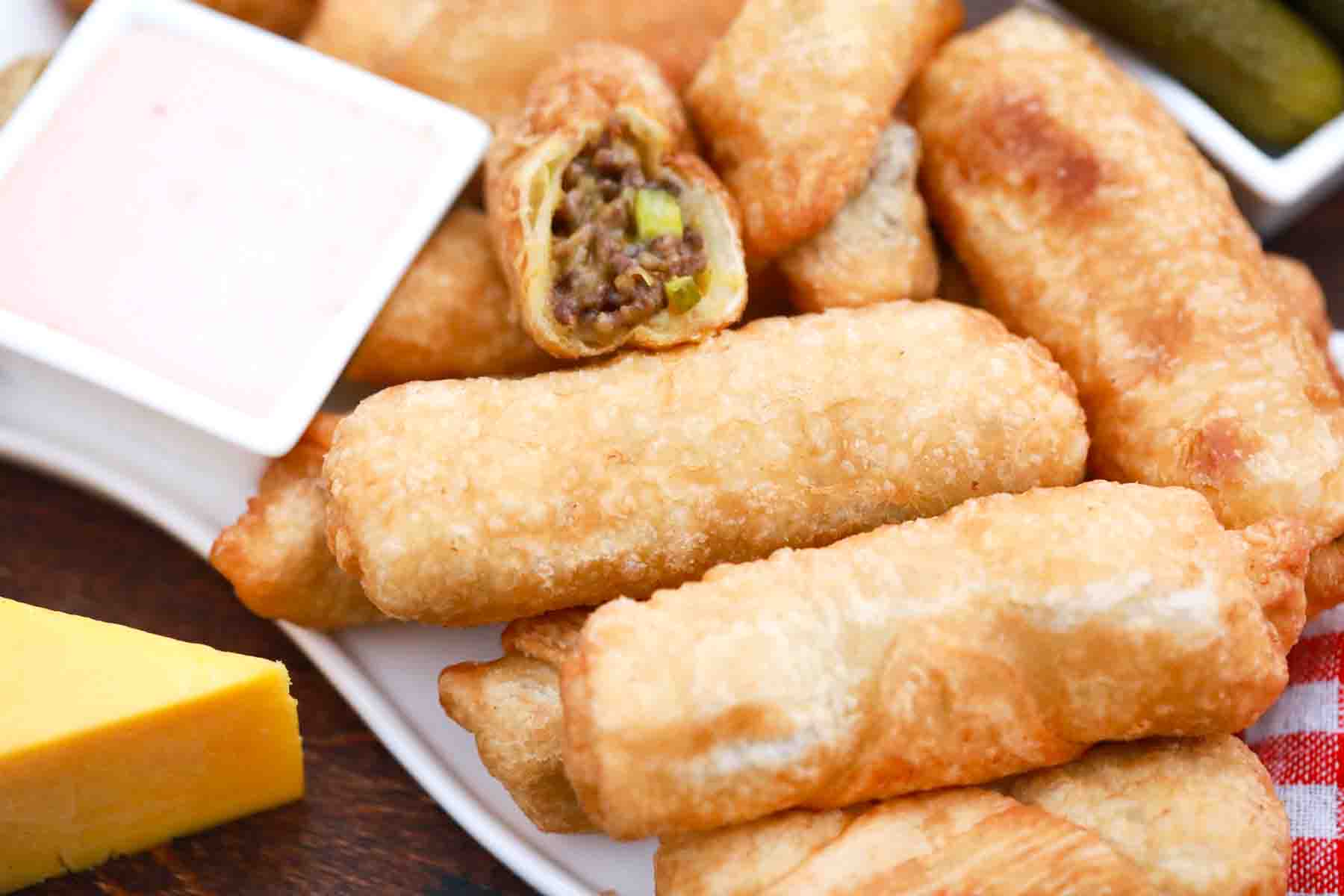 Cheeseburger Egg Rolls (Crispy Delicious!) - Sweet and Savory Meals