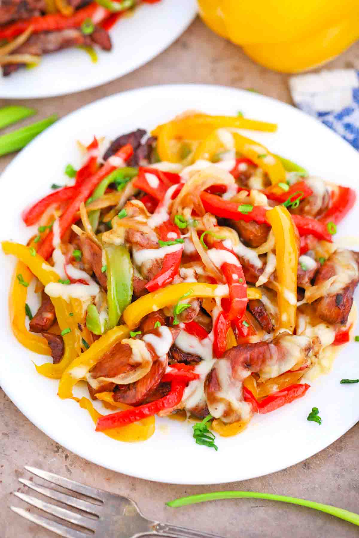 Quick and Easy Chicken Cheesesteak Skillet [Video] - Sweet and Savory Meals