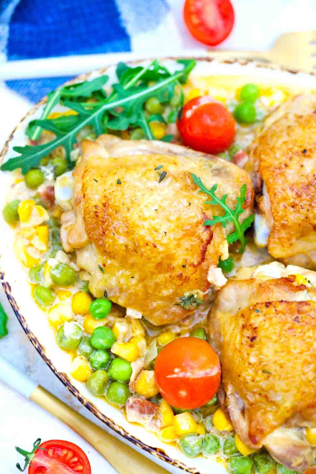 One Pan Creamy Corn Chicken Recipe - Sweet and Savory Meals