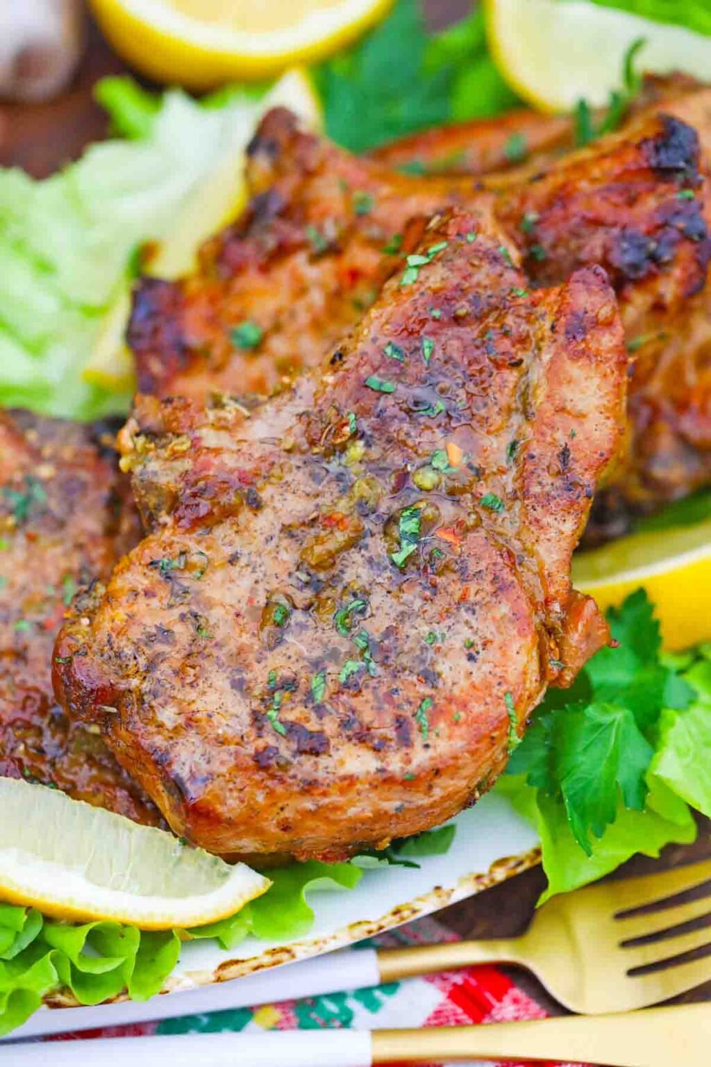 Baked Lemon Garlic Pork Chops - Sweet and Savory Meals