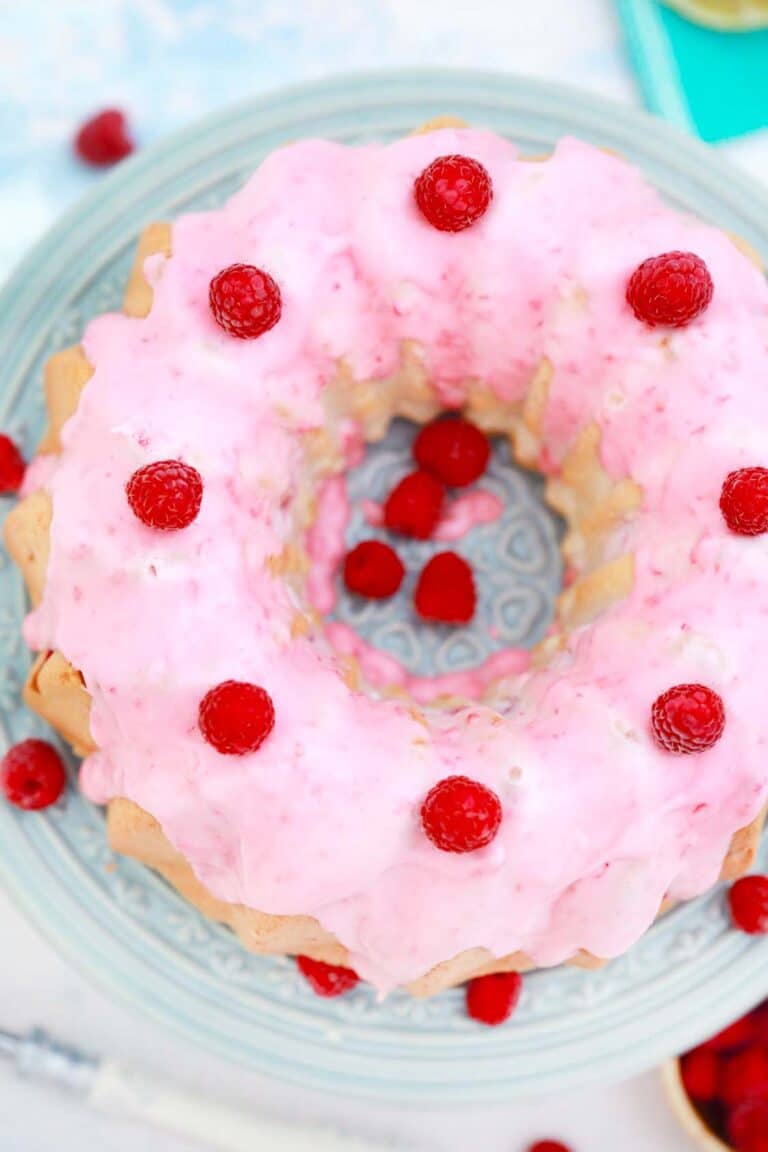Raspberry Angel Food Cake (Easy Dessert!)- S&SM