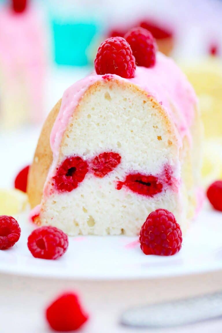 Raspberry Angel Food Cake (Easy Dessert!)- S&SM