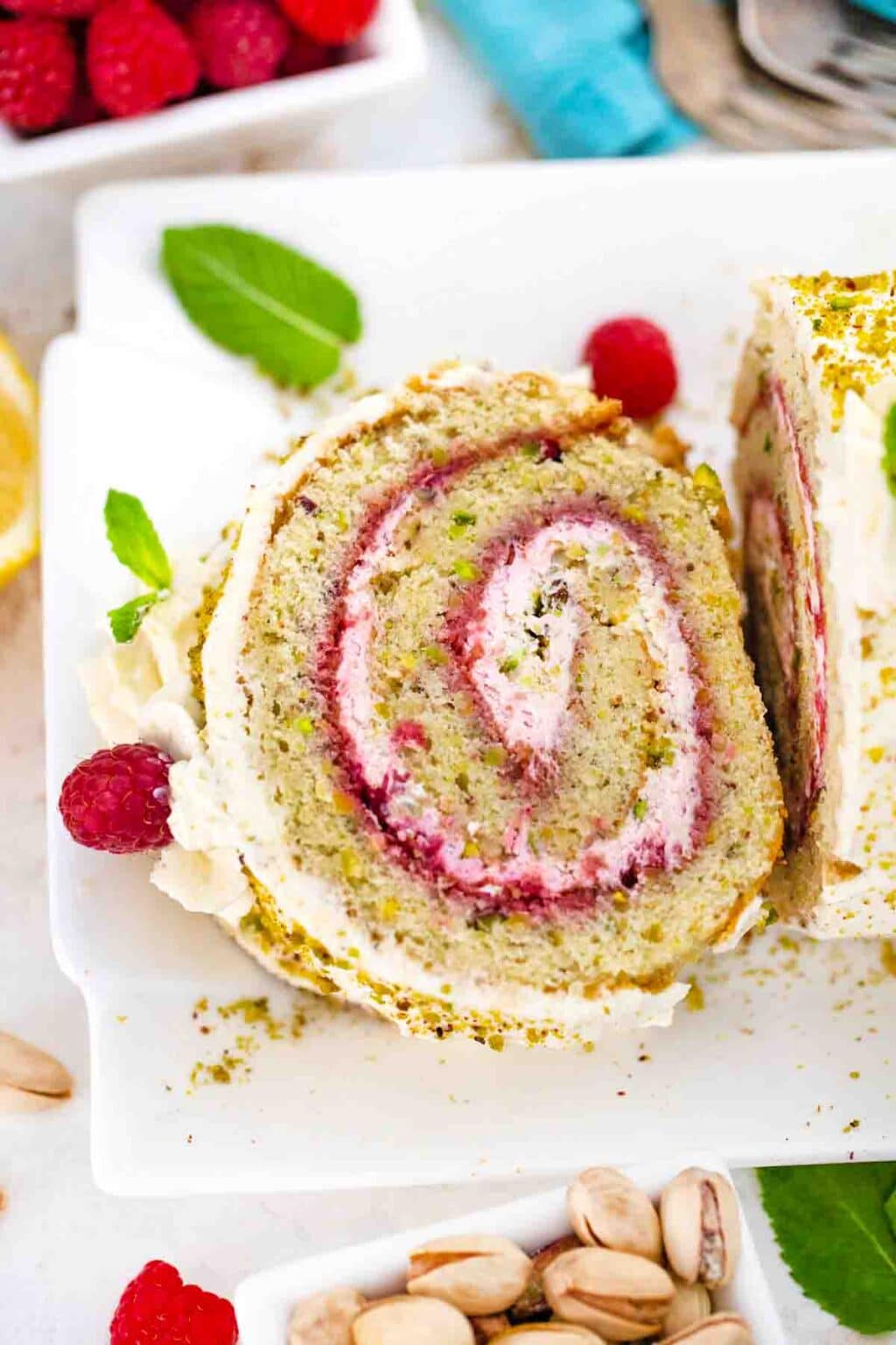 Pistachio Raspberry Swiss Roll Recipe - Sweet and Savory Meals