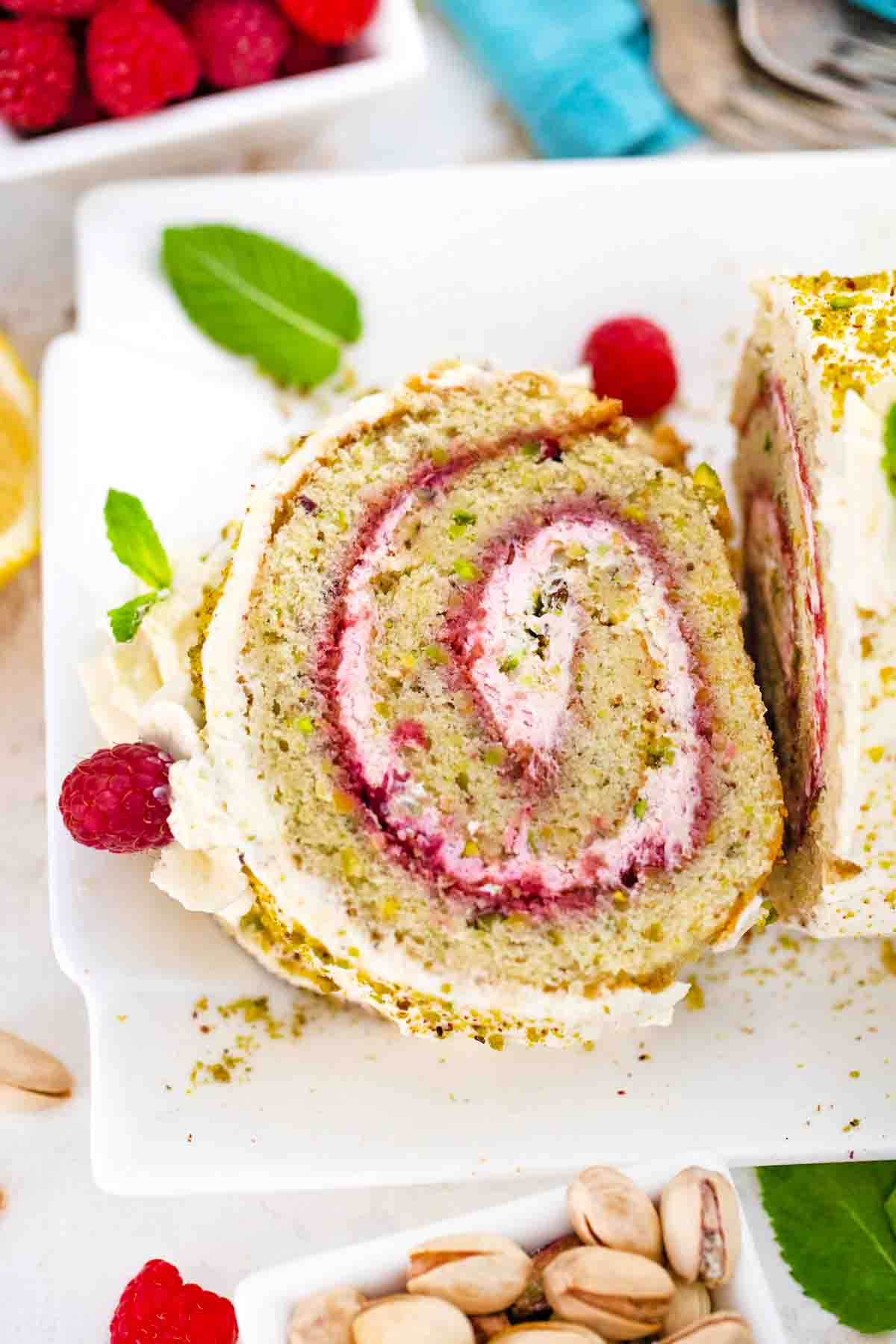Pistachio Raspberry Swiss Roll Recipe - Sweet and Savory Meals