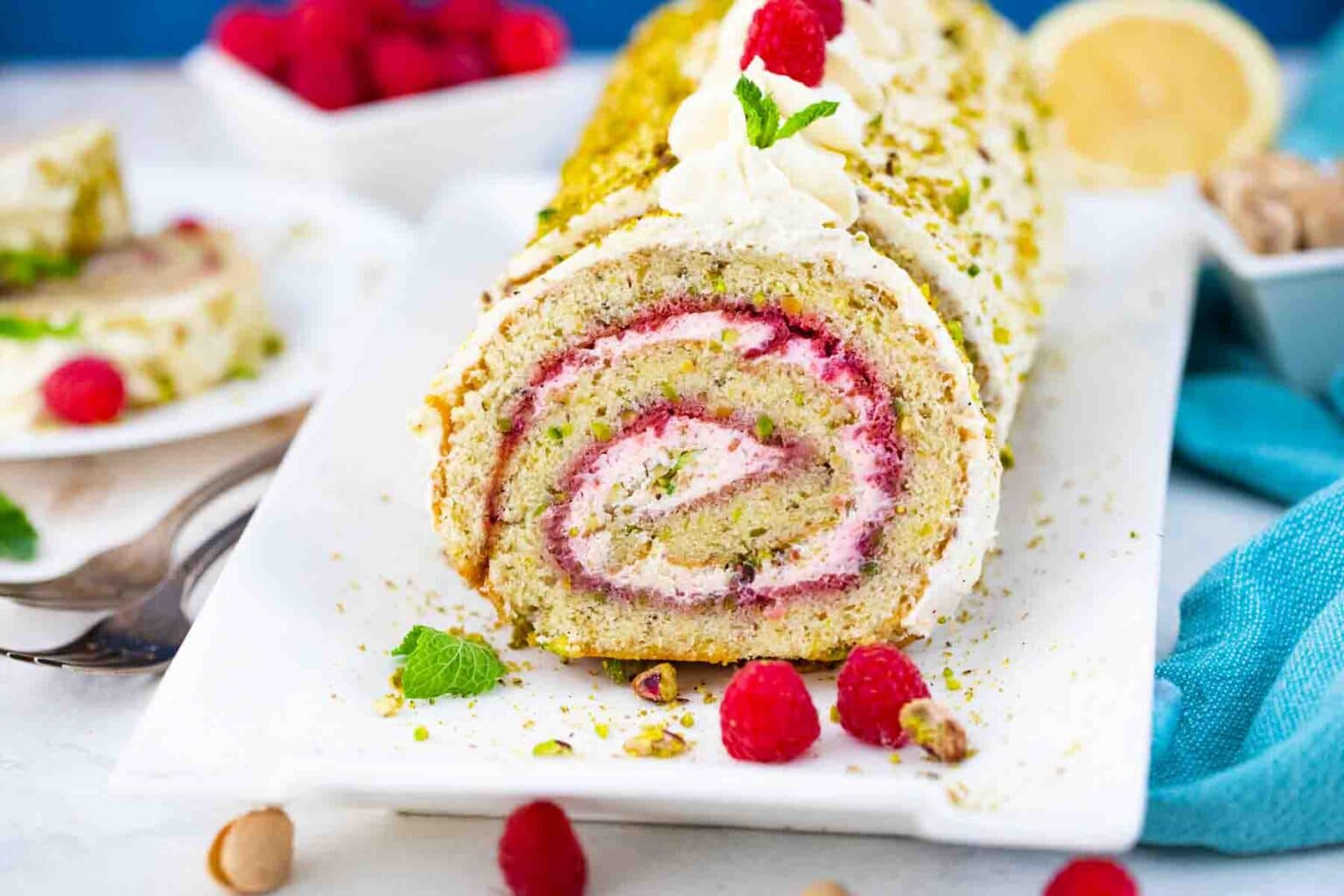 Pistachio Raspberry Swiss Roll Recipe - Sweet and Savory Meals