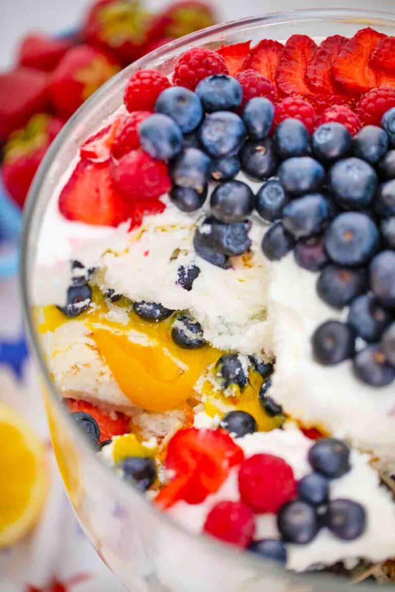Patriotic Trifle (Red, White and Blue Recipe!) - Sweet and Savory Meals