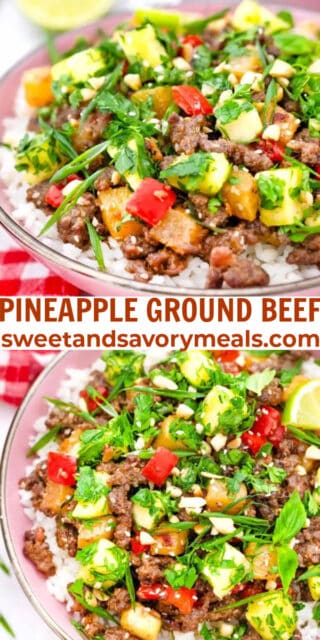 Pineapple Ground Beef Recipe - 30 Minutes One Pan - Sweet and Savory Meals