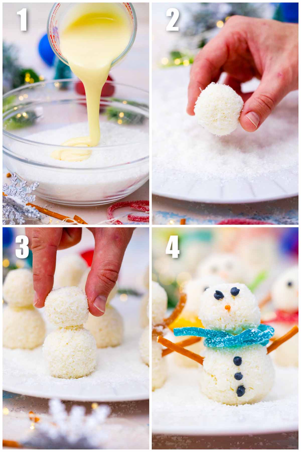 Snowman Truffles Recipe - No Bake! - Sweet and Savory Meals