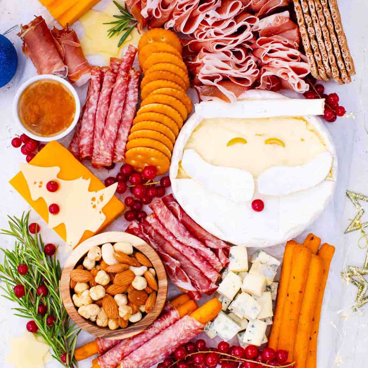 Santa Claus Cheese Board Recipe - Sweet and Savory Meals