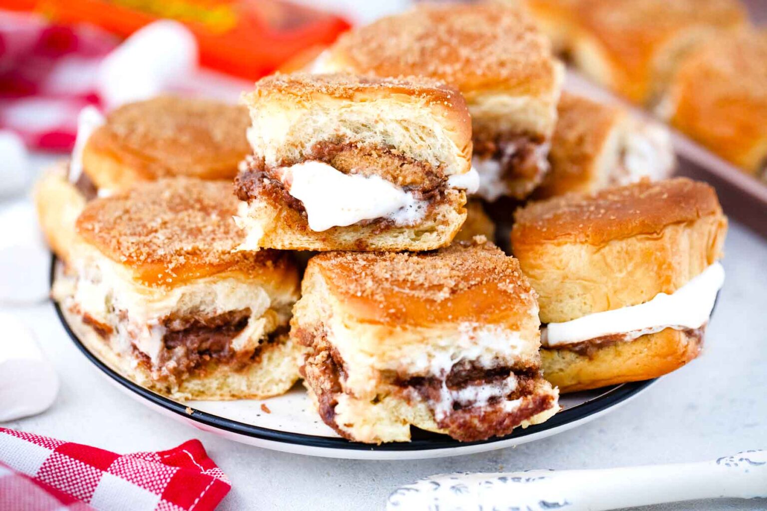 Peanut Butter Cup S'mores Sliders - Sweet and Savory Meals