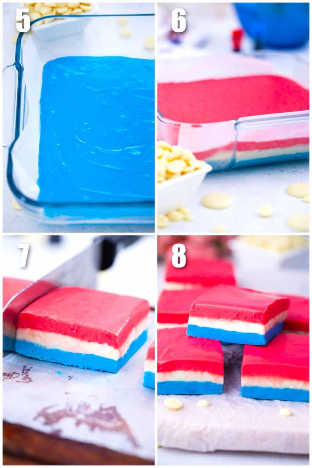 Patriotic Easy Fudge - No Bake [video] - Sweet and Savory Meals