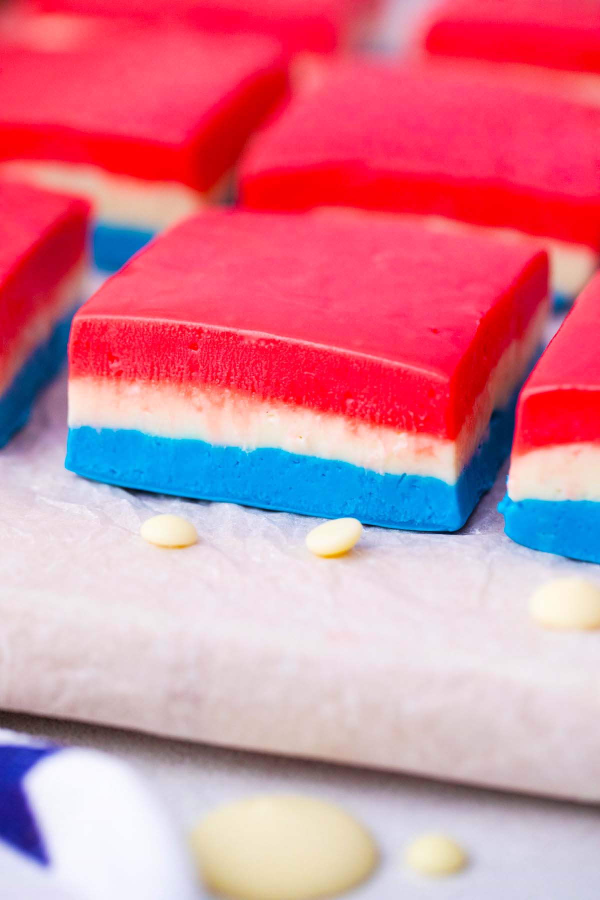 Patriotic Easy Fudge - No Bake - Sweet and Savory Meals
